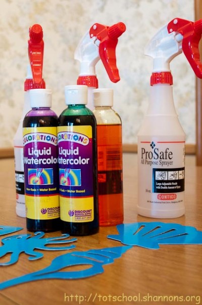 Watercolor Spray Painting with Stencils « Shannon's Tot School