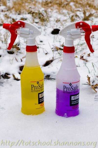 Spray Painting Snow « Shannon's Tot School