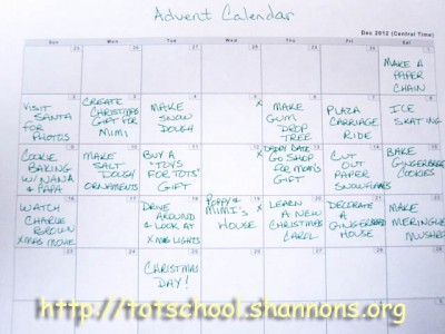 Last Minute Advent Activity Calendar « Shannon's Tot School